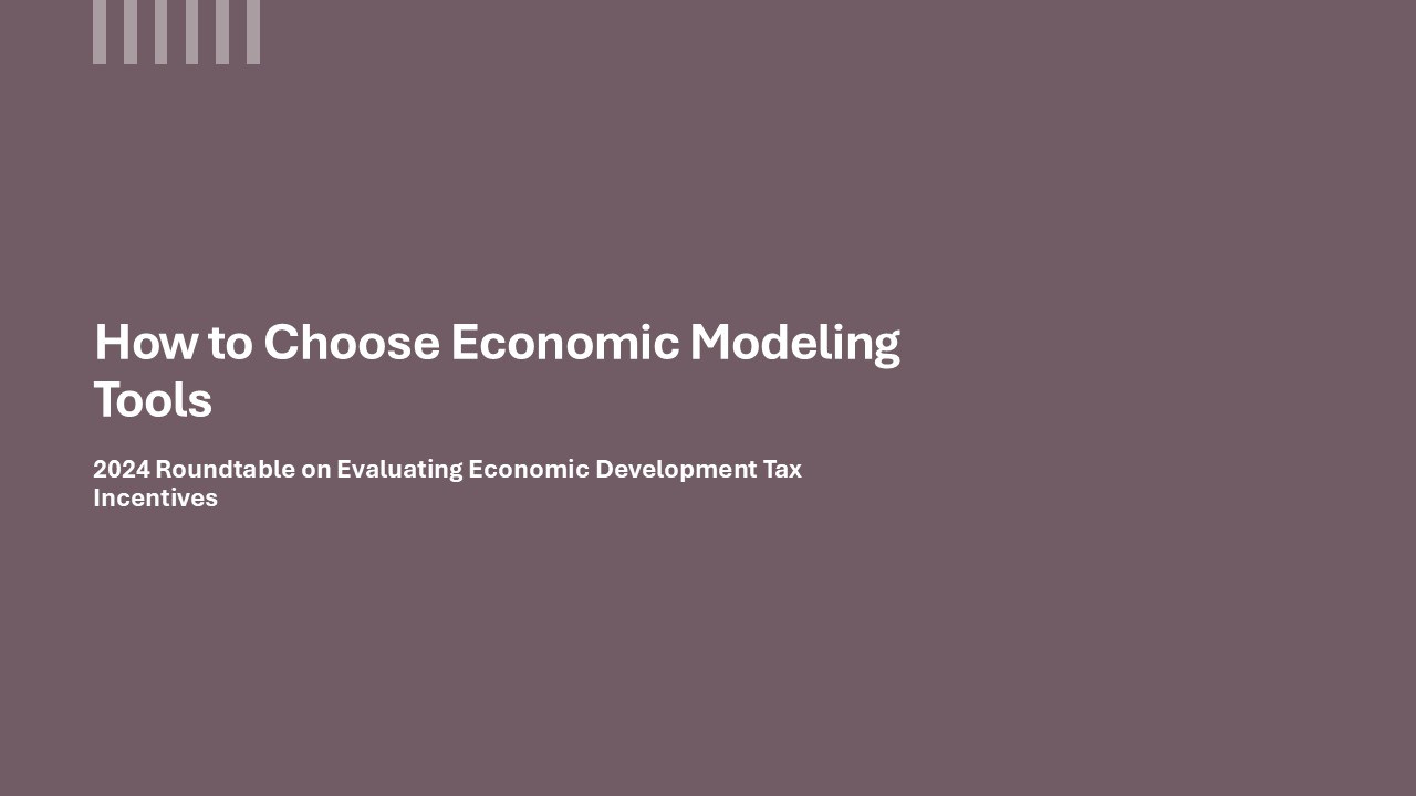 2024 Roundtable on Evaluating Economic Development Tax Incentives: How ...